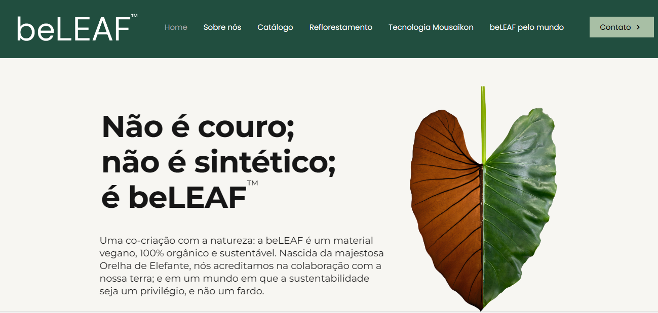 beLEAF • Não é couro; não é sintético é beLEAF